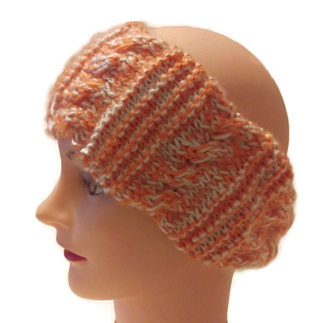 Orange Ear Warmer, Orange Headband, White Ear Warmer, White Headband ...