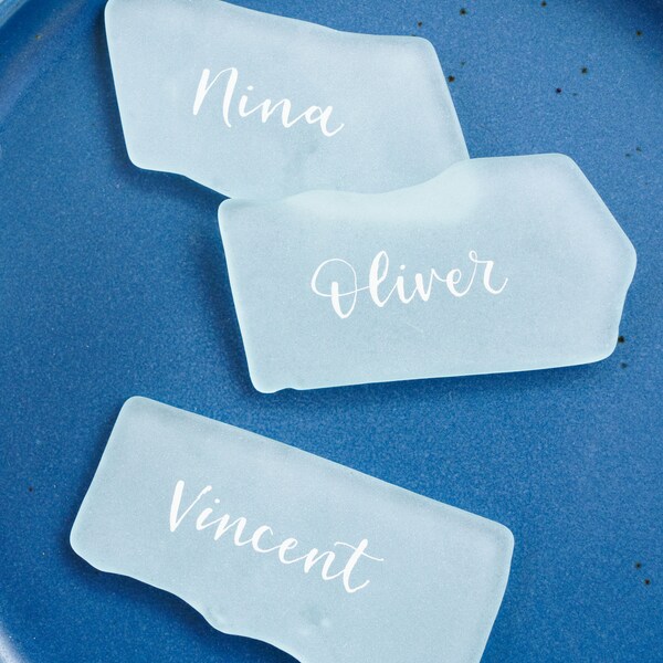 Sea Glass Name Cards - Etsy