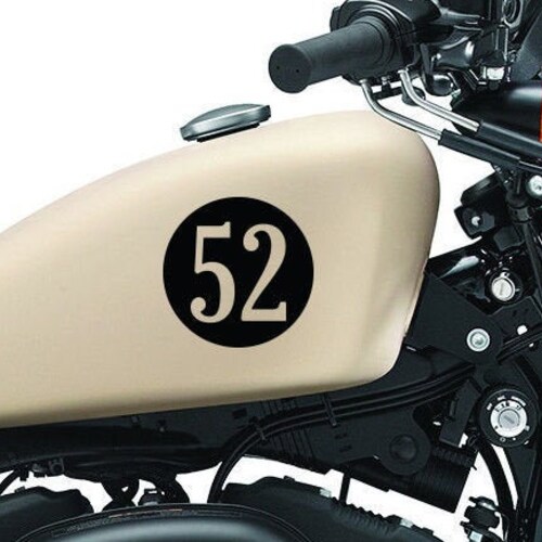 Custom Made Motorcycle Tank Number Decal Sticker Cafe Racer - Etsy