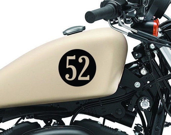 Vintage Cafe Racer Custom Made Tank Numbers Motorcycle Stickers Rat ...