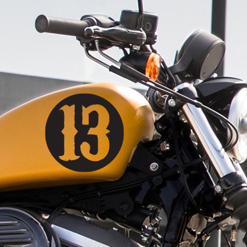Custom Made Motorcycle Tank Number Decal Sticker Cafe Racer - Etsy