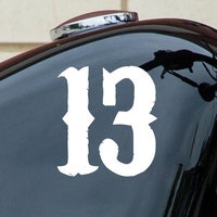 Custom Made Motorcycle Tank Number Decal Sticker Cafe Racer Choose ...