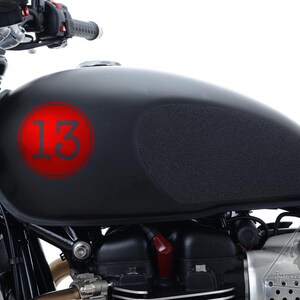 Lucky Number 13 Vintage Cafe Racer Bobber Motorcycle Rat Bike Stickers ...