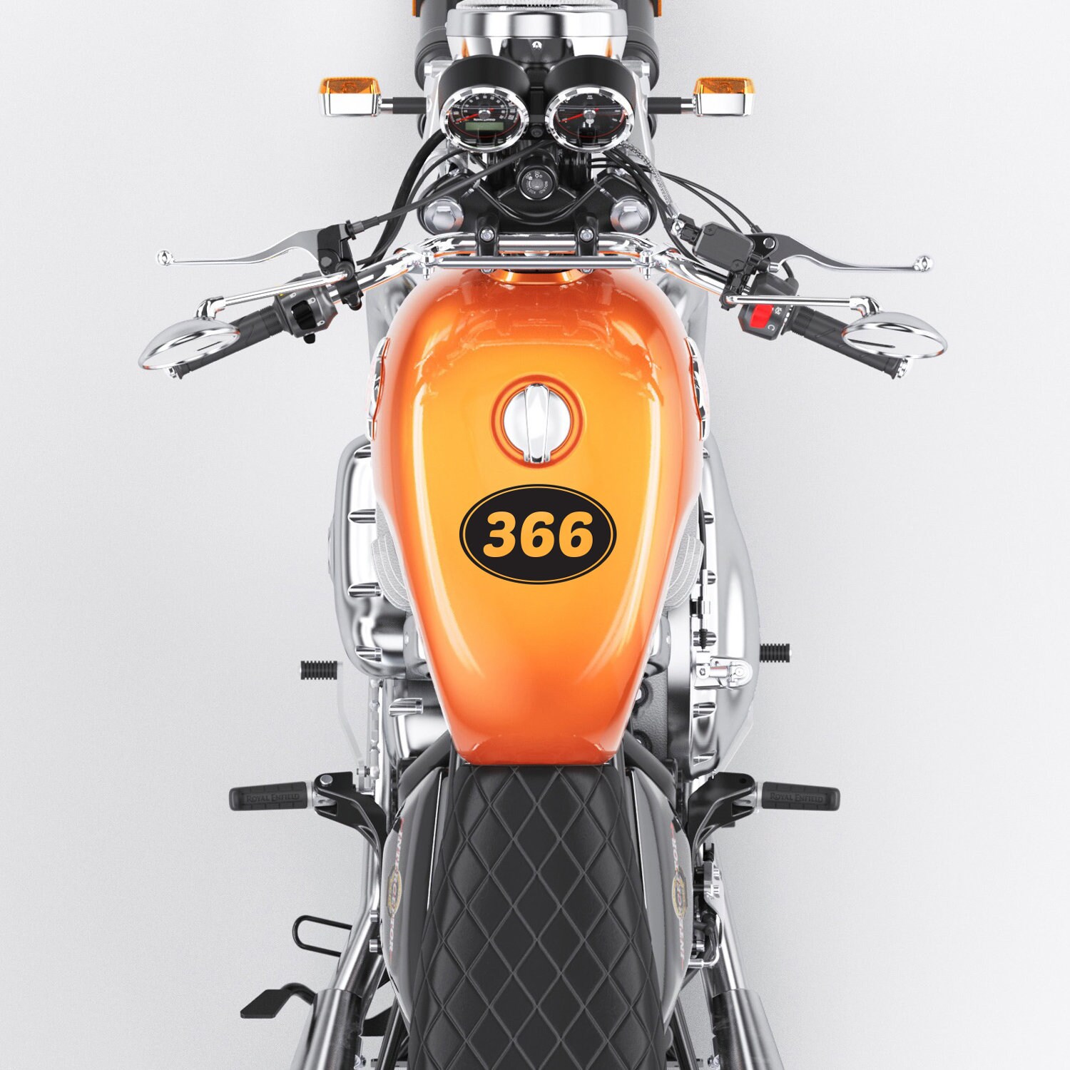 Custom Number Motorcycle Tank Oval Number Decal Sticker. - Etsy