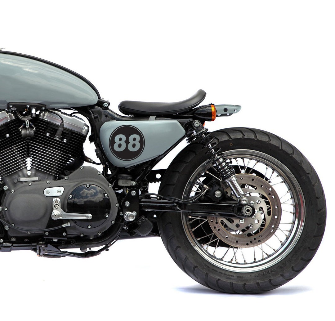 Custom Made Motorcycle Tank Number Decal Sticker Cafe Racer Choose ...