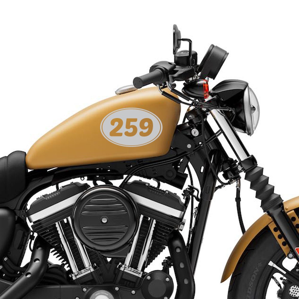 Custom Number Motorcycle Tank Oval Number Decal Sticker. - Etsy