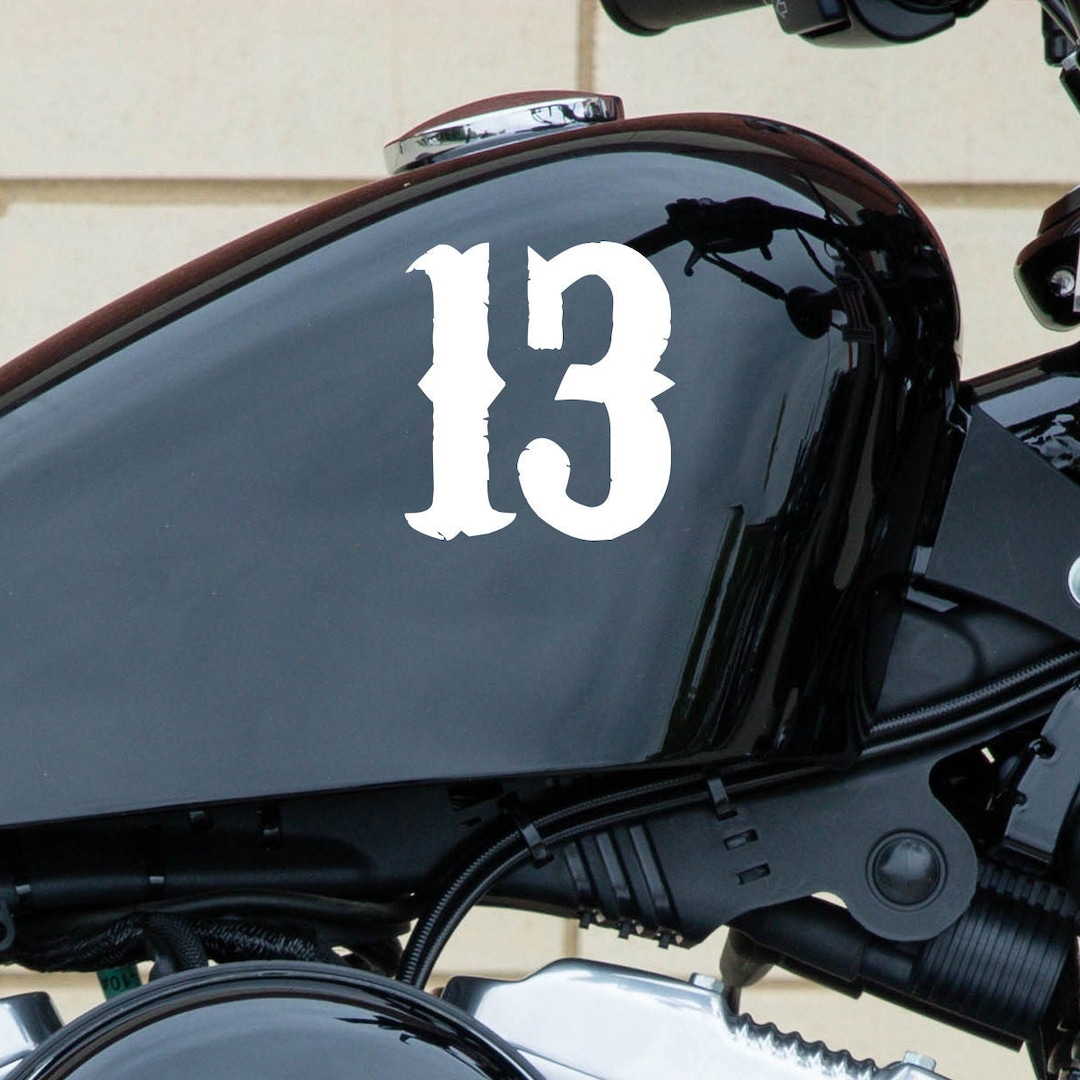 Lucky 13 Vintage Gas Tank and Fender Racing Number Thirteen Decal ...