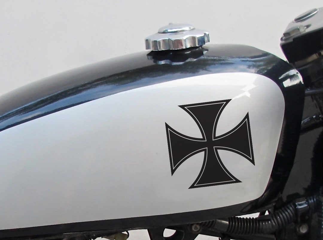Iron Cross Vintage Veterans Biker Symbol Motorcycle Emblem Decal ...
