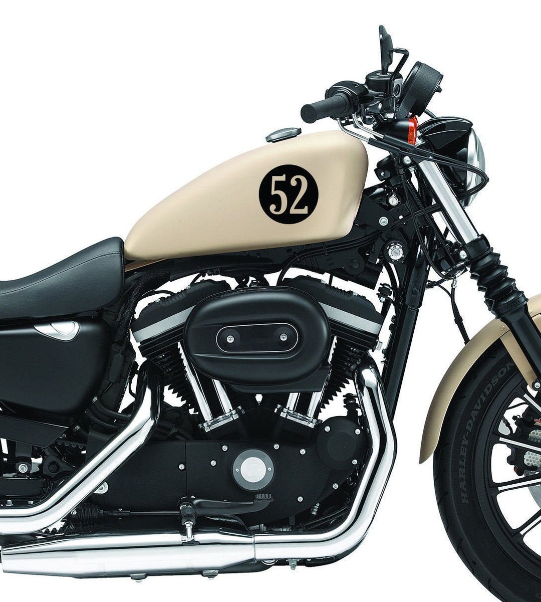 Vintage Cafe Racer Custom Made Tank Numbers Motorcycle Stickers Rat ...