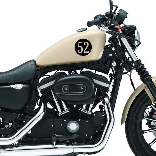 Custom Made Motorcycle Tank Number Decal Sticker Cafe Racer - Etsy