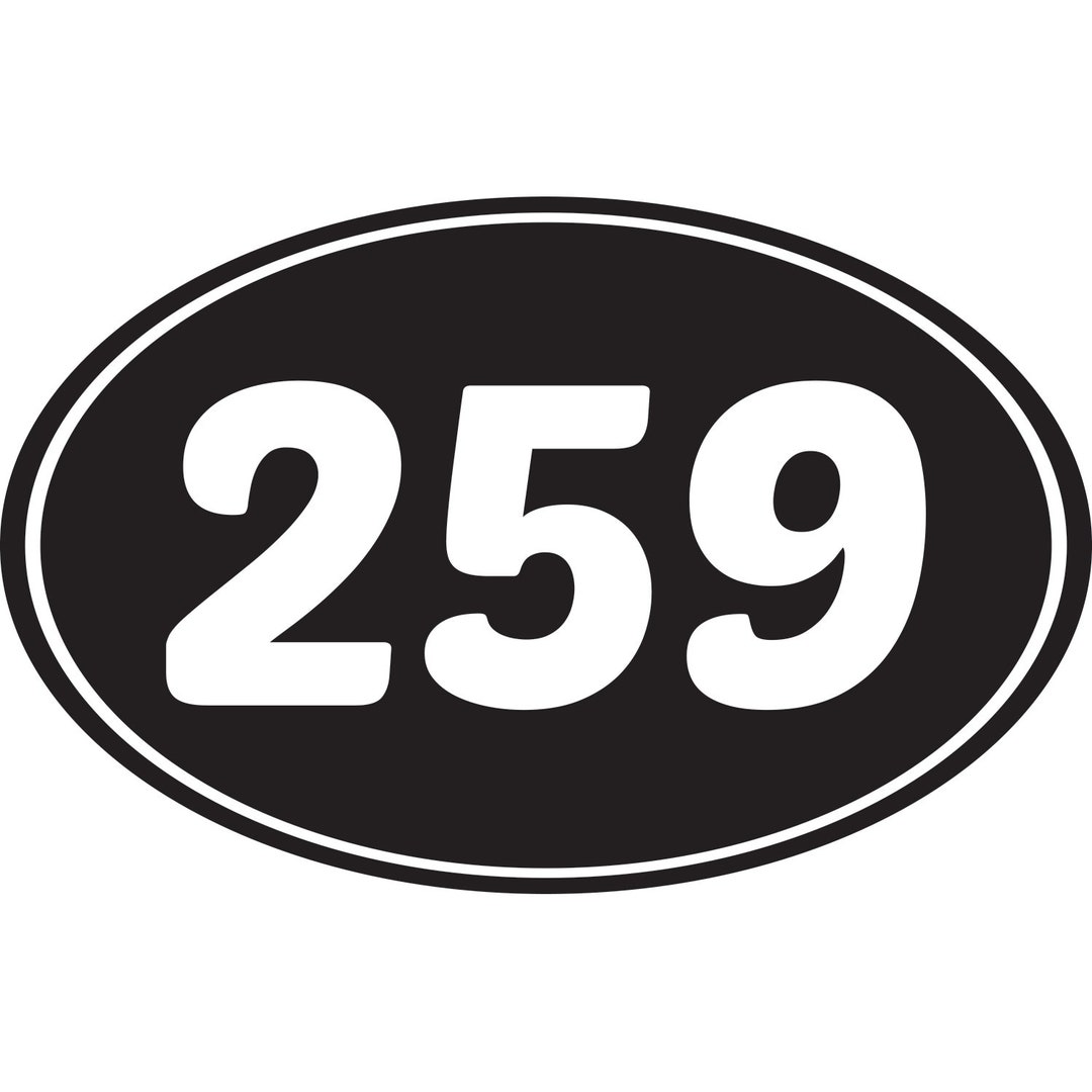 Custom Number Motorcycle Tank Oval Number Decal Sticker. Choose Colour ...