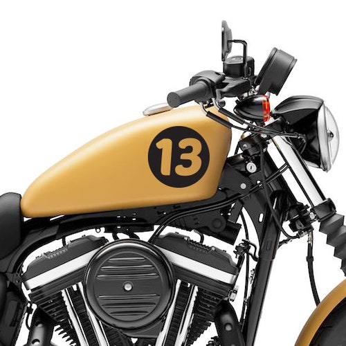 Custom Made Motorcycle Tank Number Decal Sticker Cafe Racer - Etsy