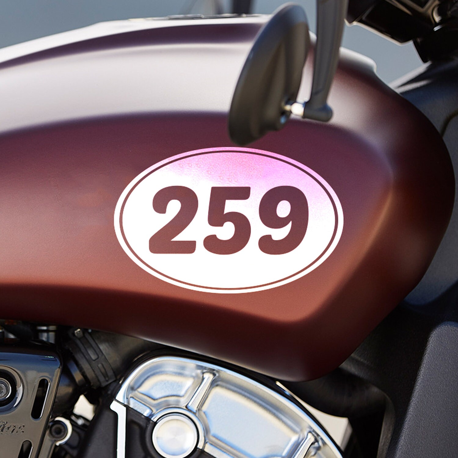 Custom Number Motorcycle Tank Oval Number Decal Sticker. - Etsy