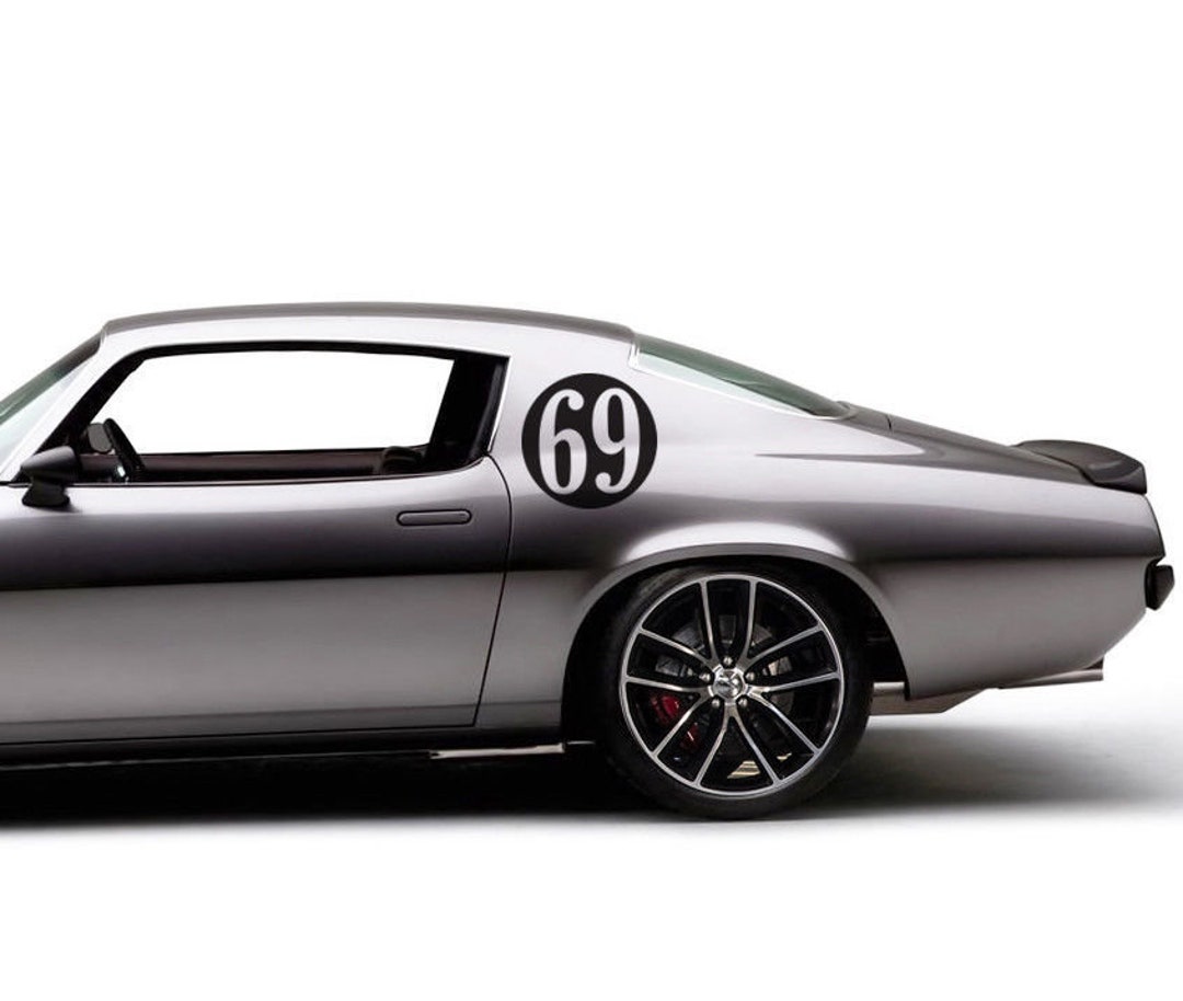 Custom Classic Rally Racing Vintage Door and Hood Circle Number ...
