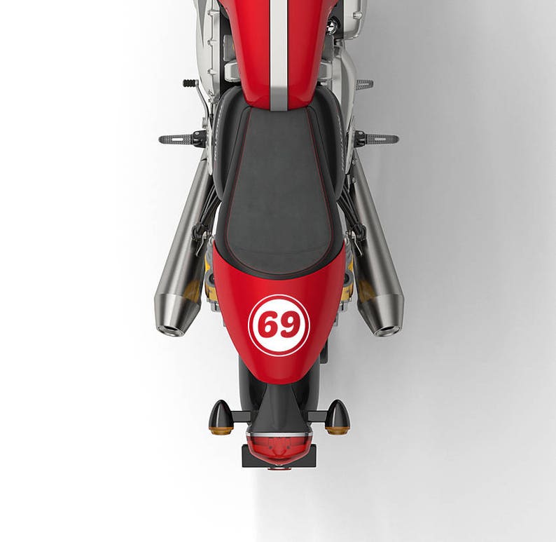 Motorcycle Vintage Gas Tank and Fender Inverted Racing Number Decal ...
