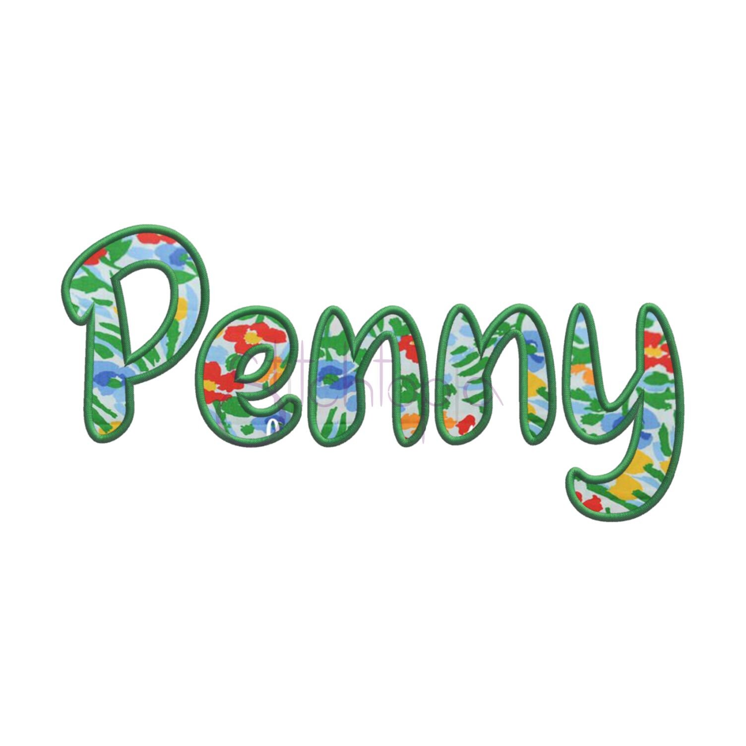 Penny Applique Font 2 2.5 3 4 | Etsy