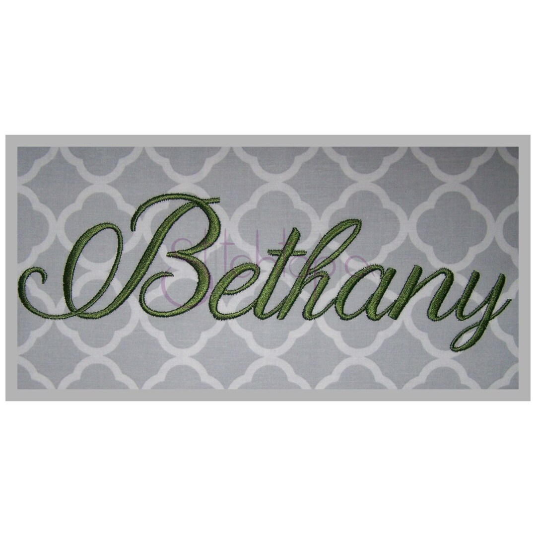 Bethany 1 Embroidery Font Set - 1" 1.5" 2" 2.5" 3" - Machine Embroidery ...