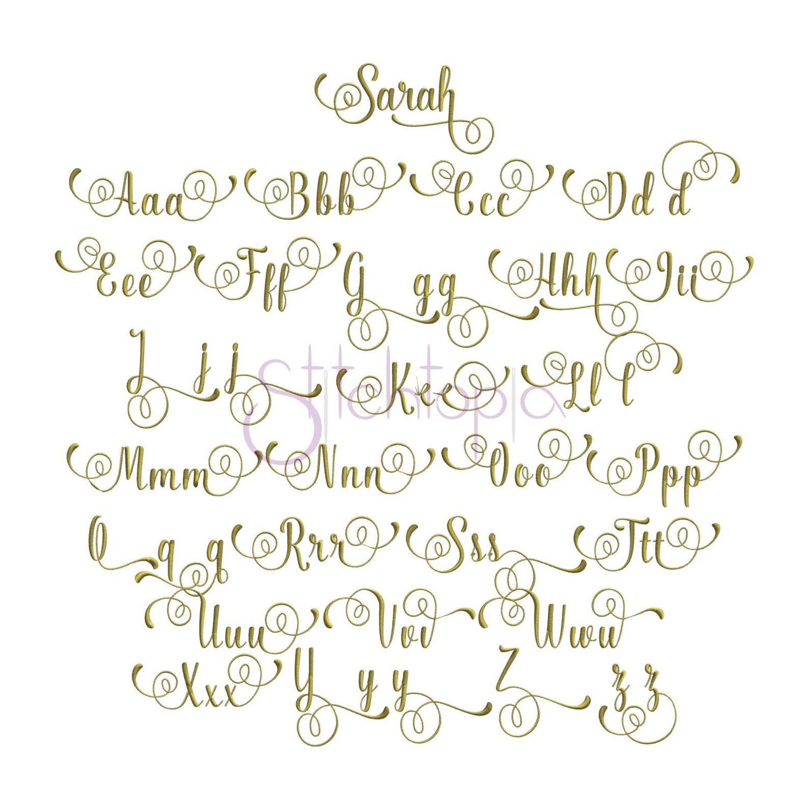 Script Embroidery Font Bundle 1 10 Embroidery FONTS - Etsy