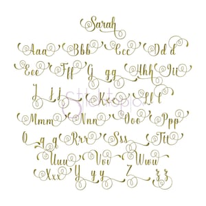 Script Embroidery Font Bundle #1 - 10 Embroidery Fonts - Formats ...