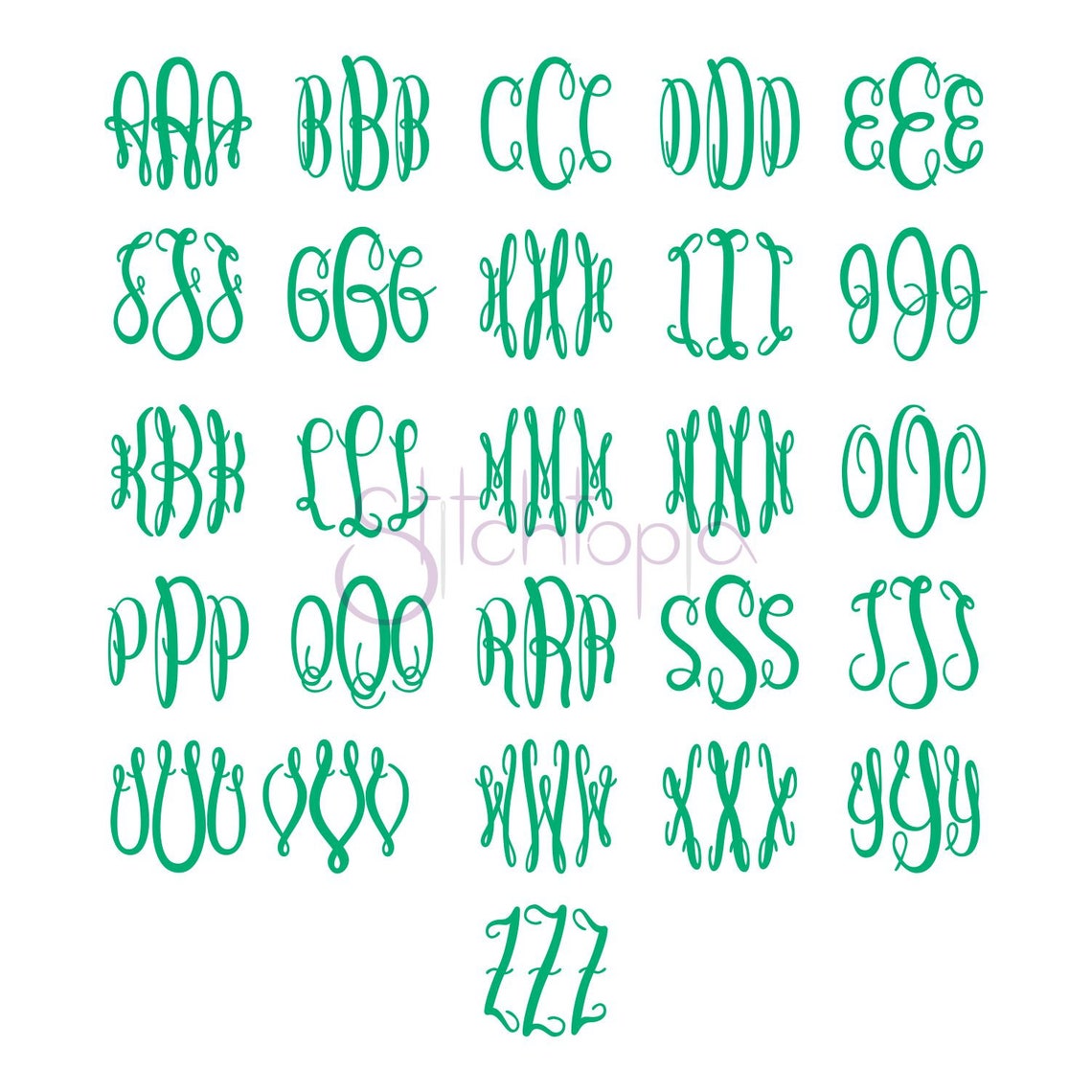 EMBROIDERY Monogram Font Bundle 2 10 Machine Embroidery - Etsy