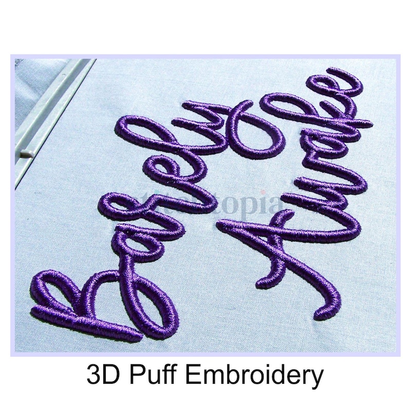 3d Puff Embroidery Font - Etsy