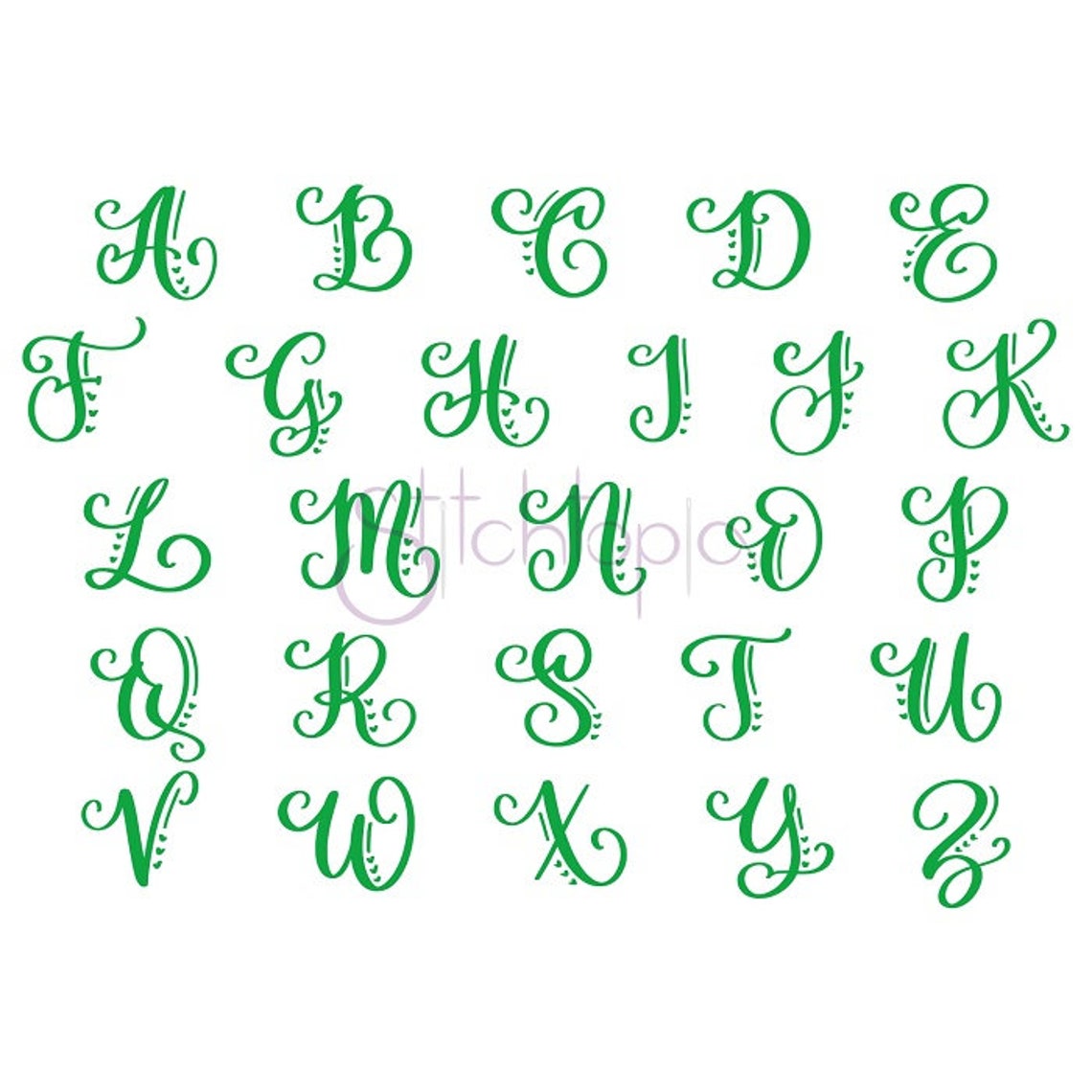 Notting Hill Embroidery Monogram Font 1 1.5 - Etsy