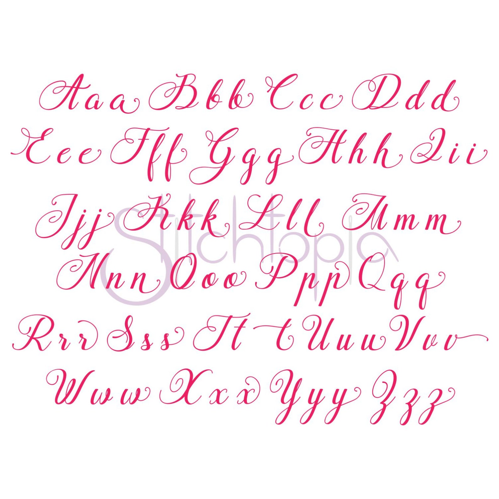 Rita Embroidery Font Set - 1″ 1.5" 2″ 2.5" 3″- 11 Formats Machine ...