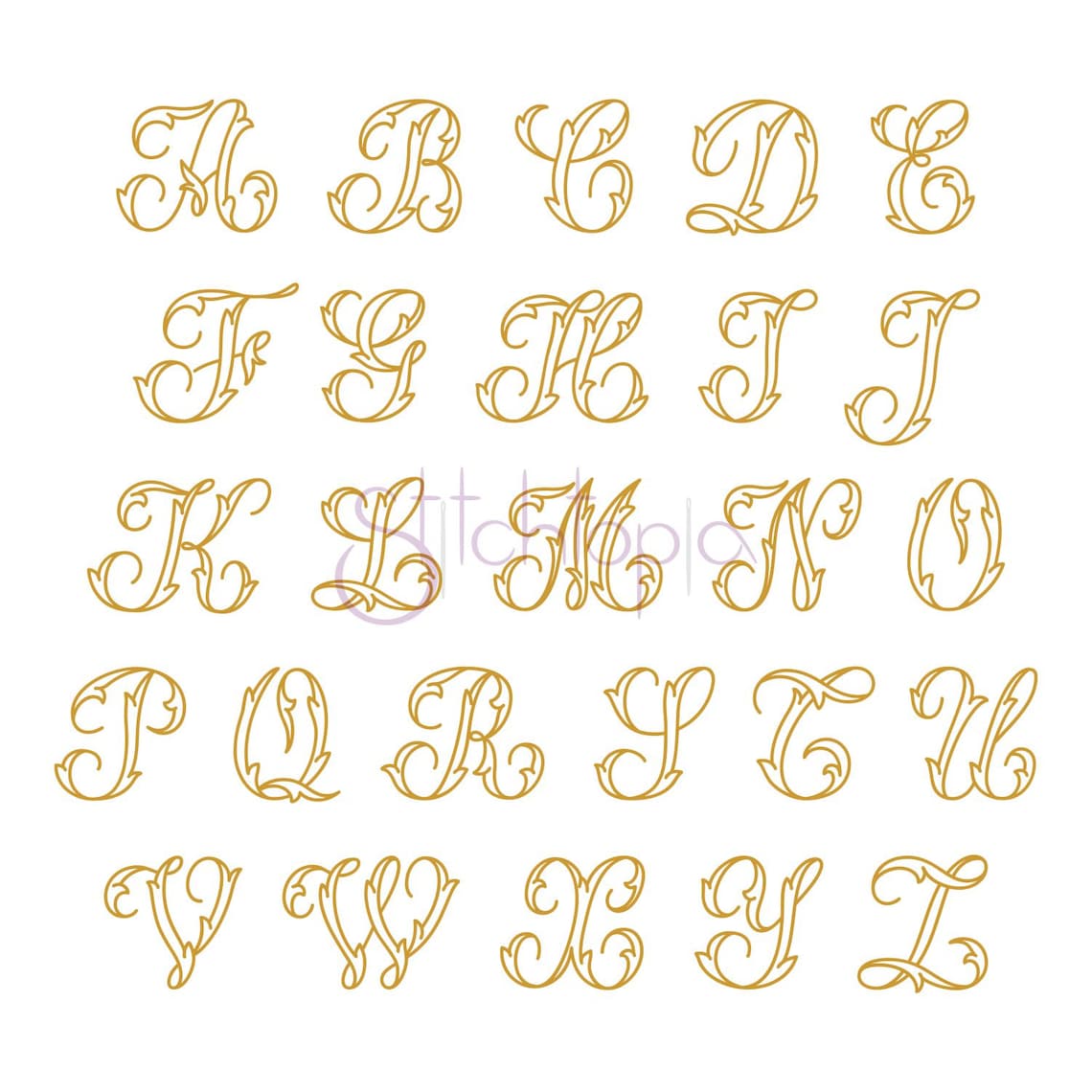 EMBROIDERY Monogram Font Bundle #2 - 10 Machine Embroidery Monogram ...