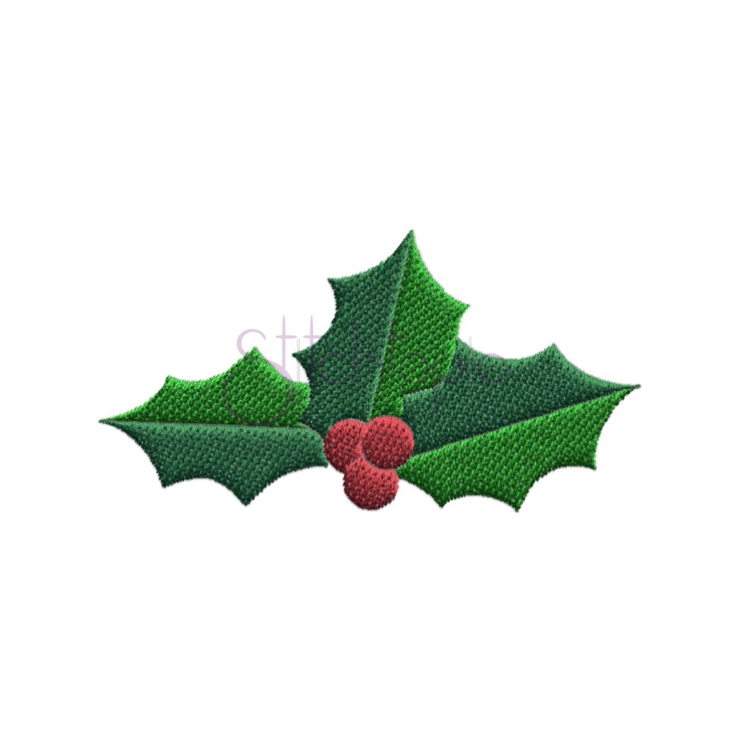 Christmas Holly Filled Embroidery Design - 8 Sizes 10 Formats Machine ...