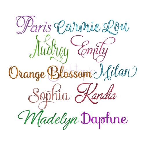 Script Embroidery Font Bundle 1 10 Embroidery FONTS - Etsy