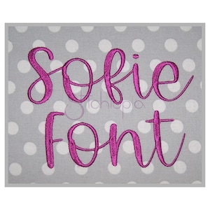 Sofie Embroidery Font .751 1.25 1.5 2 Format: Bx Dst Exp Hus Jef Pes Sew Shv Vip Vp3 Xxx Machine ...
