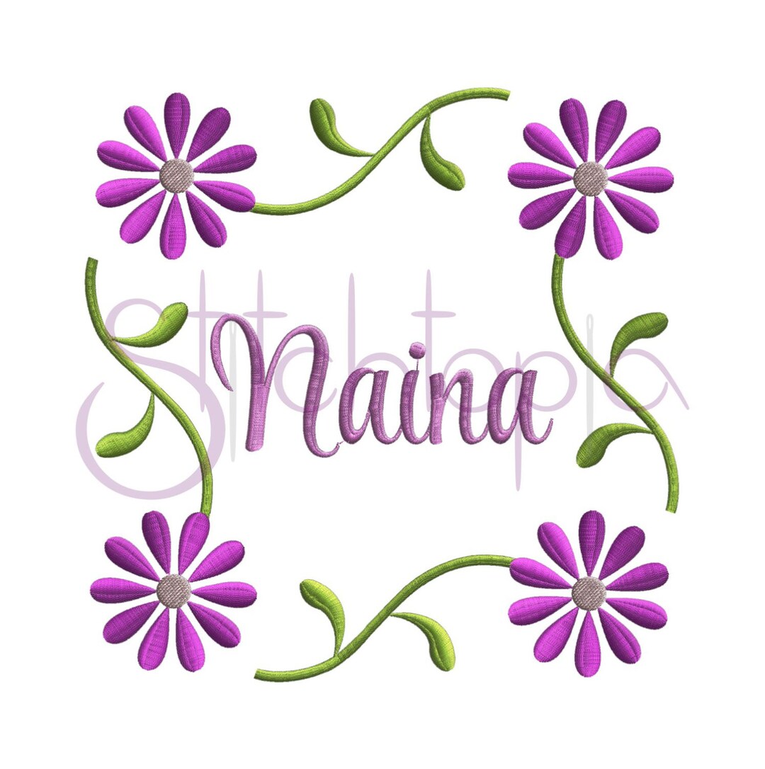 Daisy Embroidery Frame - 5 Sizes 10 Formats PES DST Digital Machine ...