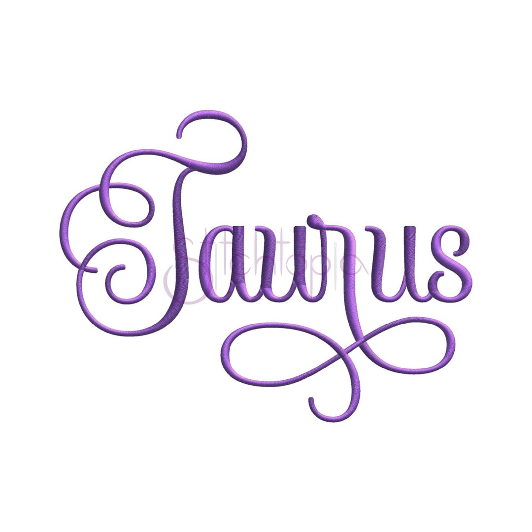 Zodiac Embroidery Design TAURUS - 6 Sizes 10 Formats Dst Exp Hus Jef ...