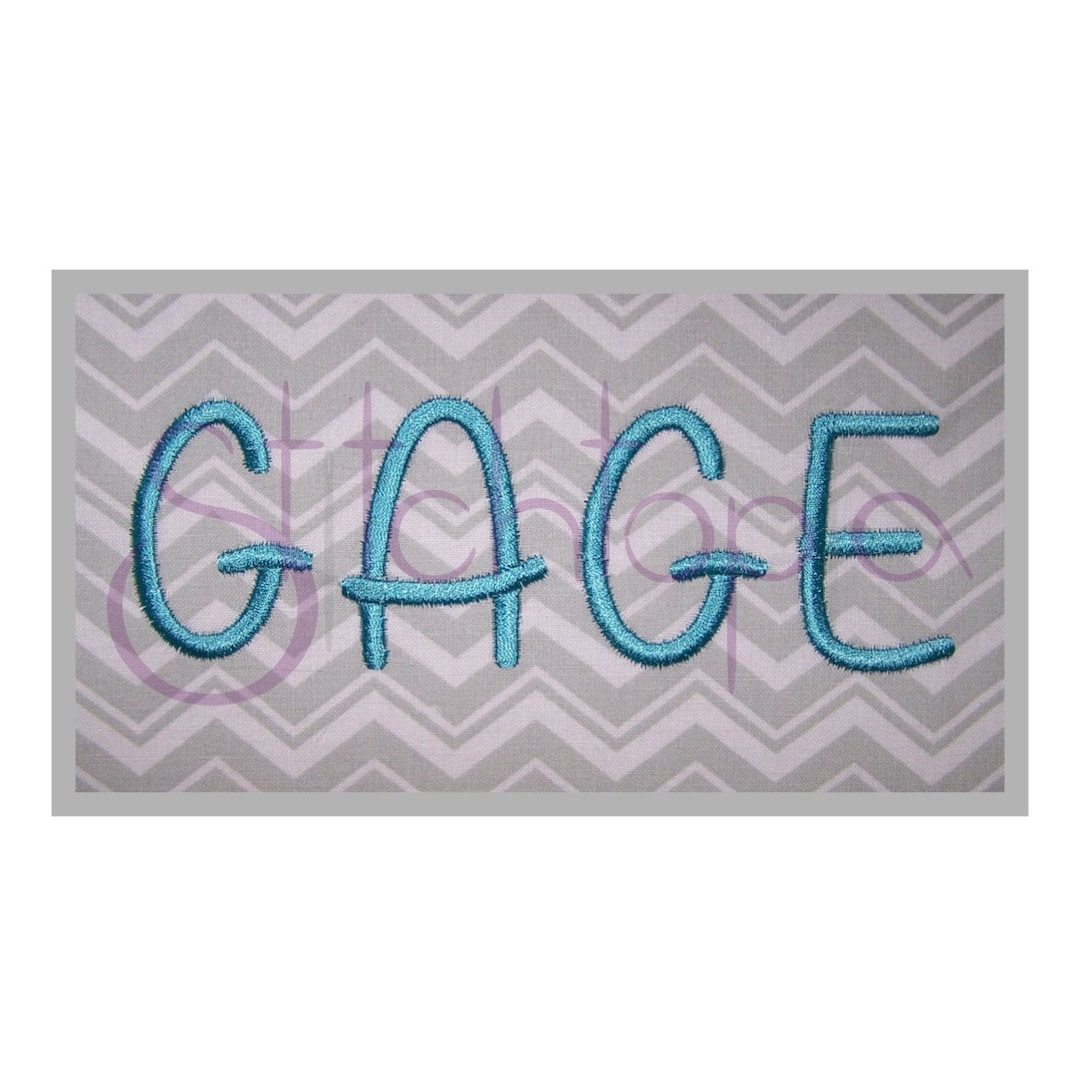 Gage Embroidery Font Set - .5" 1" 2" 3" - 11 Formats PES BX Fonts ...