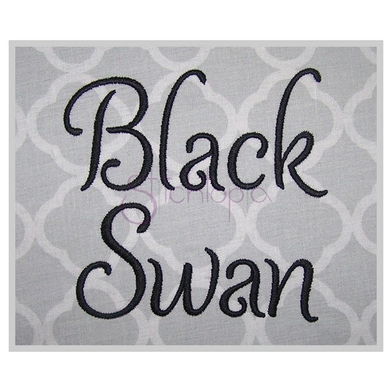 Black Swan Embroidery Font 3 3.5 4 5 | Etsy
