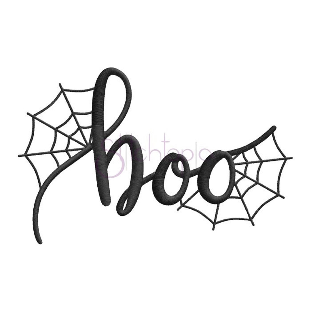 Halloween Boo Embroidery Design - 7 Sizes Formats: Dst Exp Hus Jef Pes ...