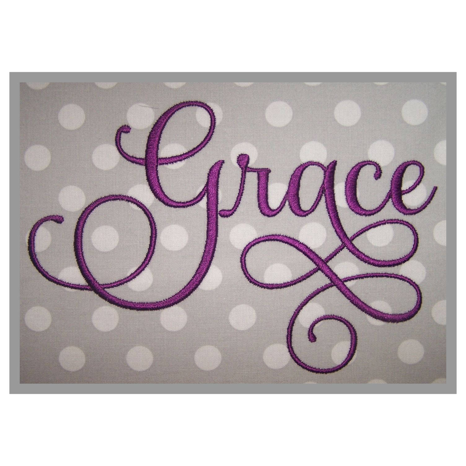 Grace Embroidery Font 6 1 1.5 2 2.5 | Etsy