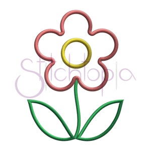 Spring Flower Applique Design - 5 Sizes 10 Formats PES DST Digital ...