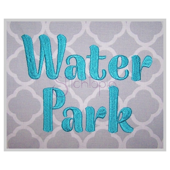 Water Park Embroidery Font .75 1 1.25 - Etsy