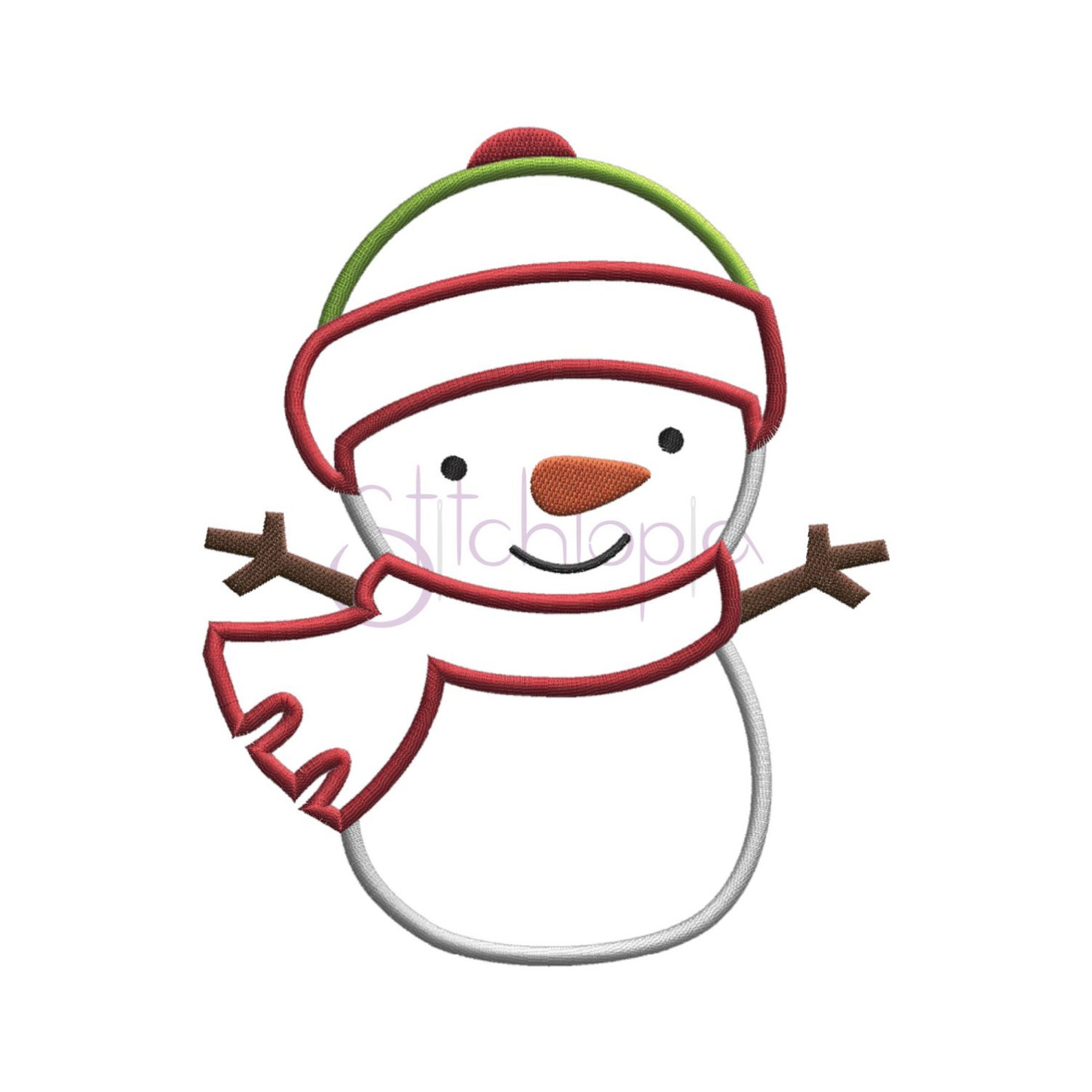 Snowman Applique Design - 7 Sizes 10 Formats Christmas Embroidery ...