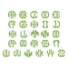 Circle Round 2-letter Monogram Embroidery Font .5" 1″ 1.5″ 2″ 2.5″ 3 ...