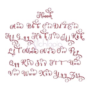 Script Embroidery Font Bundle #1 - 10 Embroidery Fonts - Formats ...