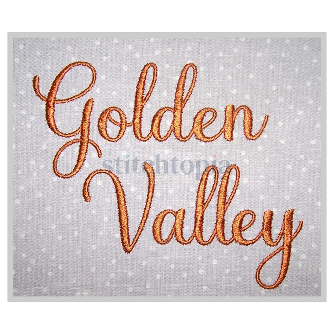 Golden Valley Embroidery Font .75" 1" 1.25" 1.5" 2" - Formats Bx Dst ...