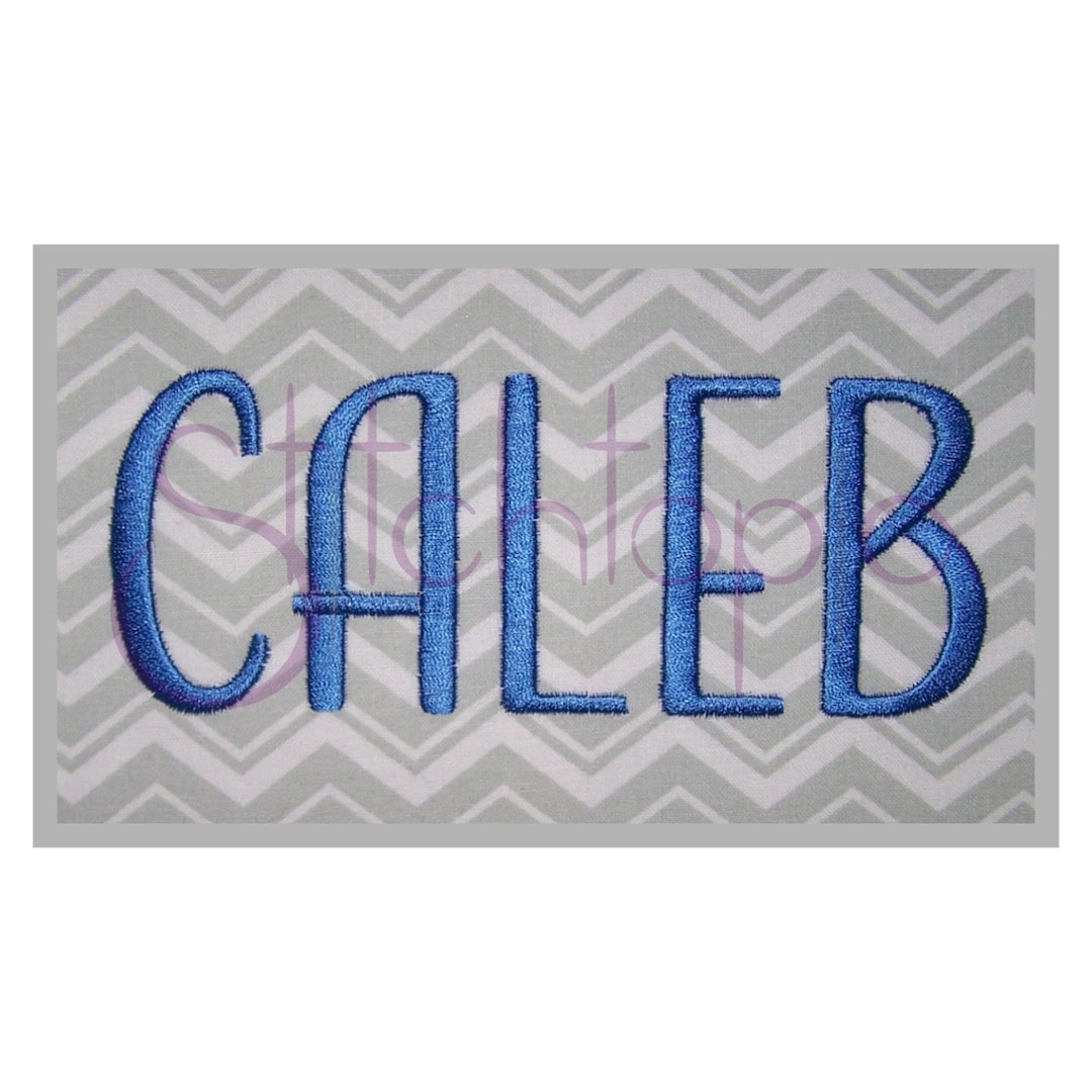 Caleb Embroidery Font Set –.5″ 1″ 1.5″ 2″ 2.5" 3"- Machine Embroidery ...