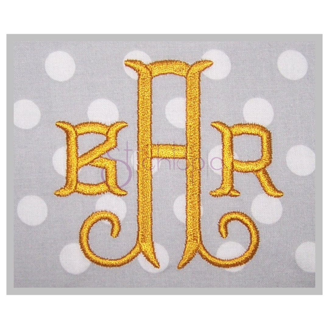 Baroque Embroidery Monogram Font – 1″ 1.25″ 1.5″ 2″ 2.5″ 3″ - 11 ...