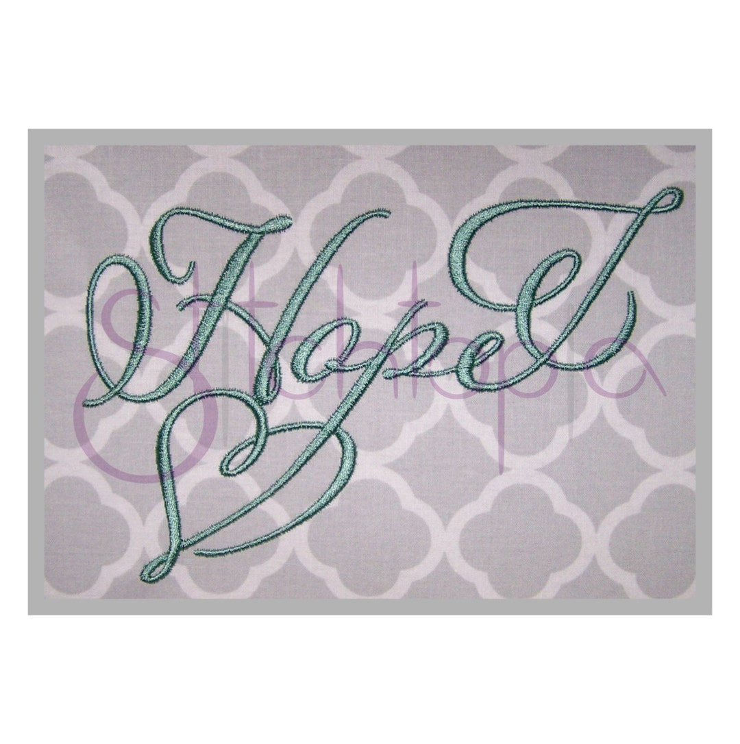 Hope 1 Embroidery Font Set - 1" 2" 3" - 11 Formats Machine Embroidery ...