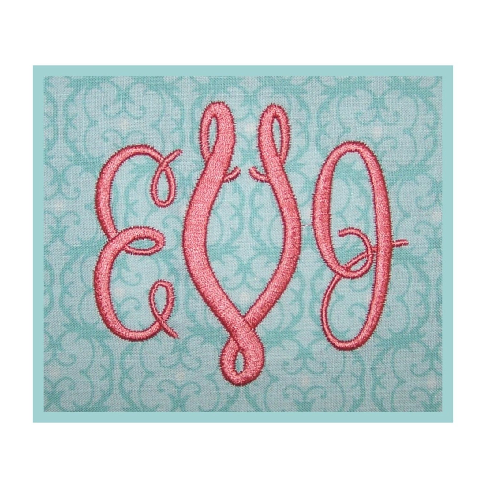 Classic Oval Monogram Set - 2", 3", 4" - Left Right Center - Machine ...