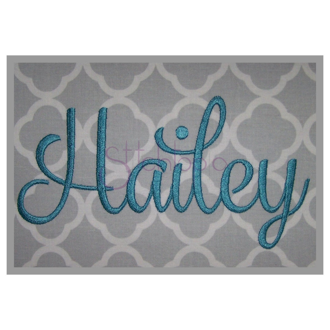 Hailey 4 Monogram Set LARGE 3.5 4.5 5.5 Machine Embroidery Fonts Script ...