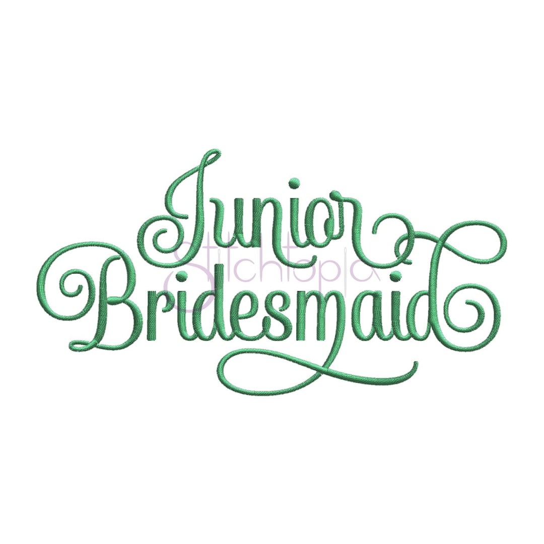 Junior Bridesmaid Embroidery Design - 7 Sizes 10 Formats Dst Exp Jef ...