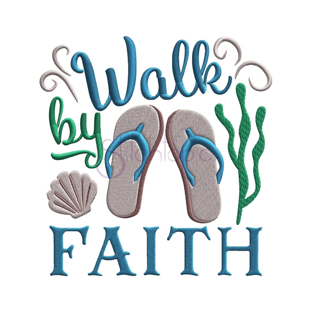 Walk by Faith Embroidery Design 6 Sizes 10 Formats Dst Exp Hus Jef Pes ...